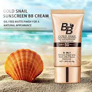 Rosarden BB Cream Tinted Moisturizer With SPF 50, Hydrating Formula Face Sunscreen For All Skin Types, Oil-Free, Light (01)