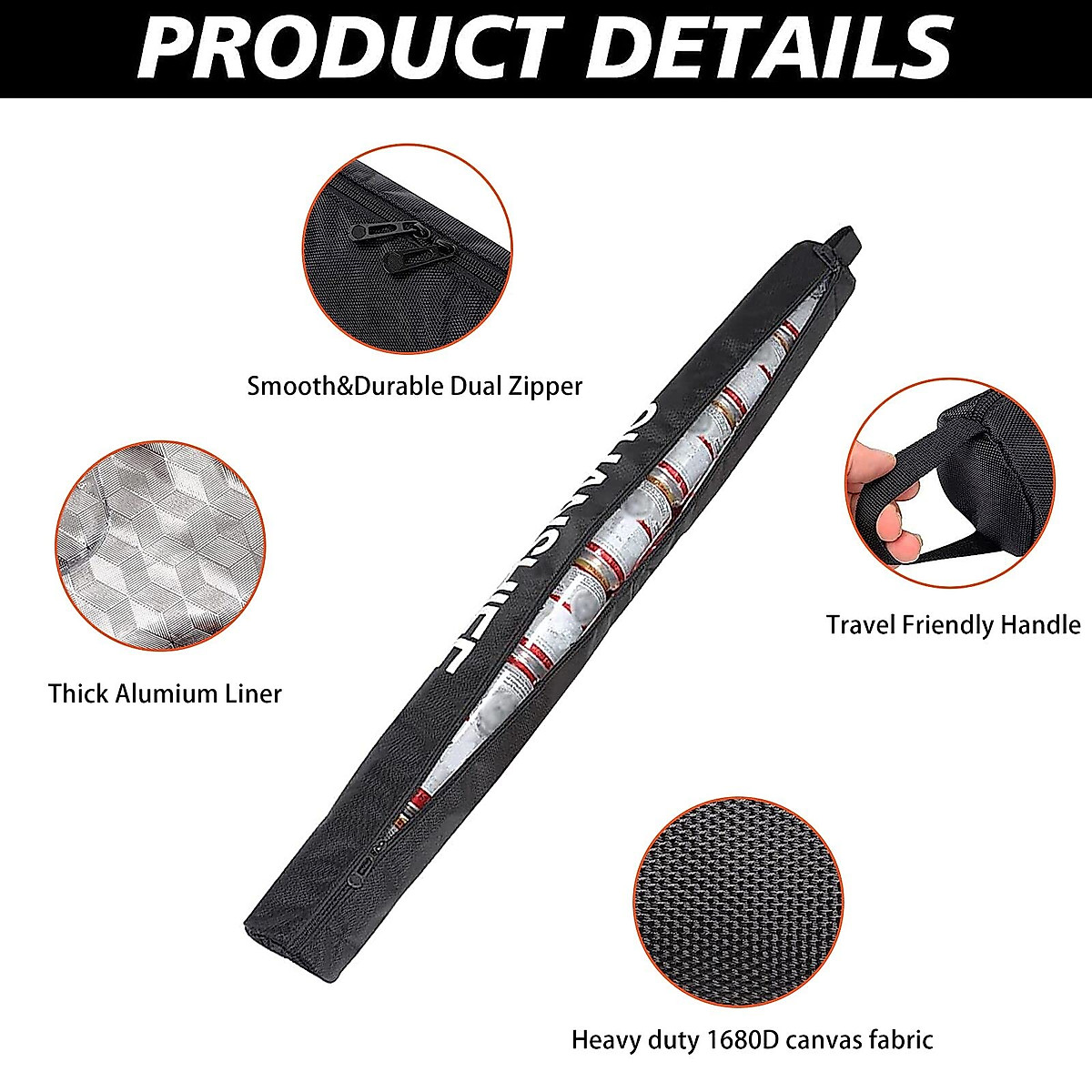 Beer Sleeve,Beer Sleeve for Golf Bag,7-Can Insulated Cooler Sleeve,Stores Up to 7 Canned Beverages,Sling Cooler Fits Most Golf Bags Styles and Types