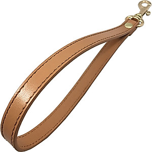 SaSarili Camel Wristlet 1/2" wide Replacement Clutch Handbag Purse Wrist Pouch Strap Brass Tone Hardware