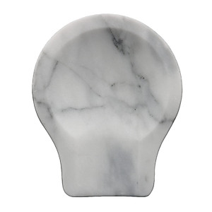 Marble Spoon Rest for Kitchen Counter, Cooking Utensil Holder for Stove Top, Spatula, Tongs Holder with Non-Slip Silicone Feet