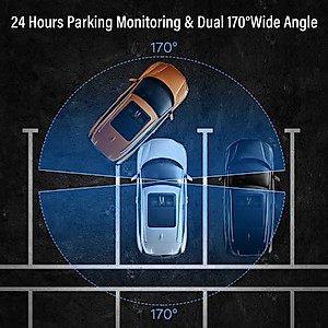 FocuWay Dash Cam Front and Rear Dual 1080P Two Channels with IR Night Vision Car Camera SD Card Included Dashboard Camera Dashcam for Cars HDR Motion Detection and G-Sensor for Car, Taxi