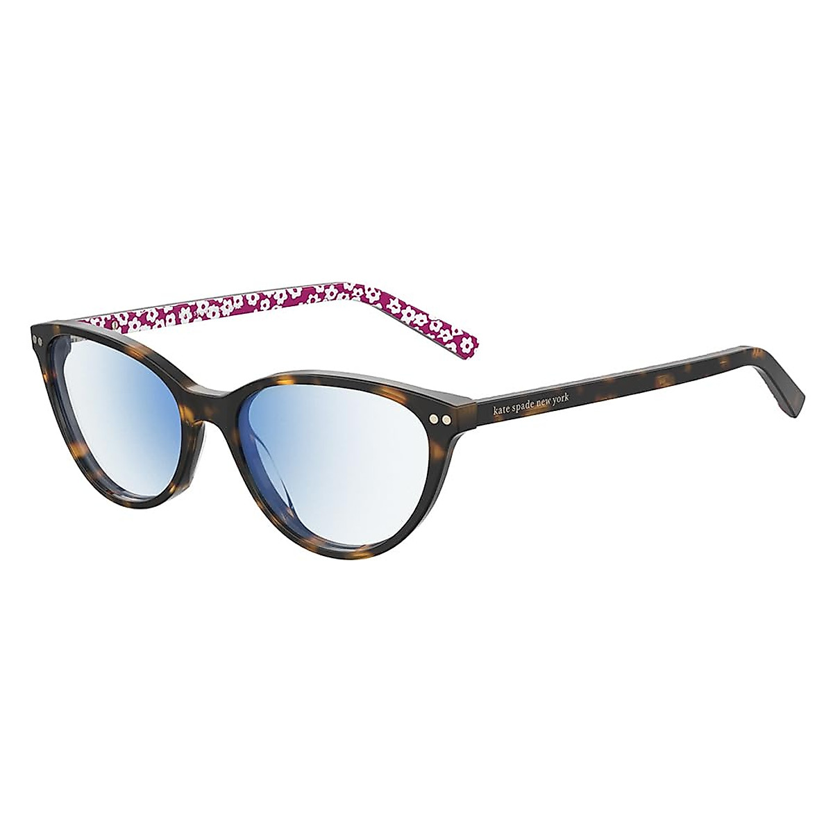 Kate Spade New York Women's Roanne Blue Light Readers Cat Eye Reading Glasses, Dark Havana/Demo Lens, 54mm, 16mm + 1.5