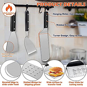 18Pcs Griddle Accessories Set, Joyfair Stainless Steel Flat Top Grill Spatula Kit for Outdoor Barbecue Teppanyaki Camping Cooking, Included Melting Dome, Burger Turner, Carrying Bag and More Tools