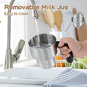 Secura Coffee Milk Frother, 5-IN-1 Electric Milk Steamer with Detachable Stainless Steel Jug Automatic Hot/Cold Foam & Hot Chocolate Maker with LED Touch Screen, Temperature Display, Induction Heating