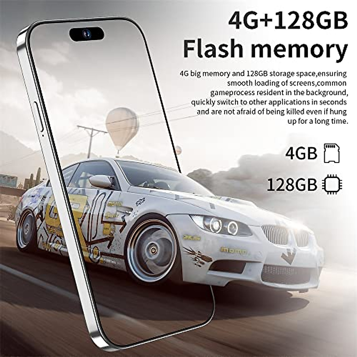 Echoamo A14 Pro MAX Unlocked Smartphone, 6.82-inch HD Screen Phone, 4+128G Dual SIM Phone with A 128G Memory Card for Android 10 (Four Colors to Choose from)
