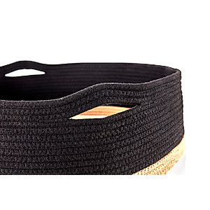 CuddleHaus | Modern Boho Basket | Living Room Blanket Storage Holder | Nursery Laundry Baskets | Baby and Kids Room Toy Organization | Woven Cotton Rope Bathroom Towel Basket