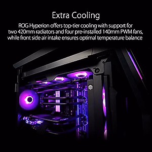 ASUS ROG Hyperion GR701 EATX Full-Tower Computer case with semi-Open Structure, Tool-Free Side Panels, Supports up to 2 x 420mm radiators, Built-in Graphics Card Holder,2X Front Panel Type-C