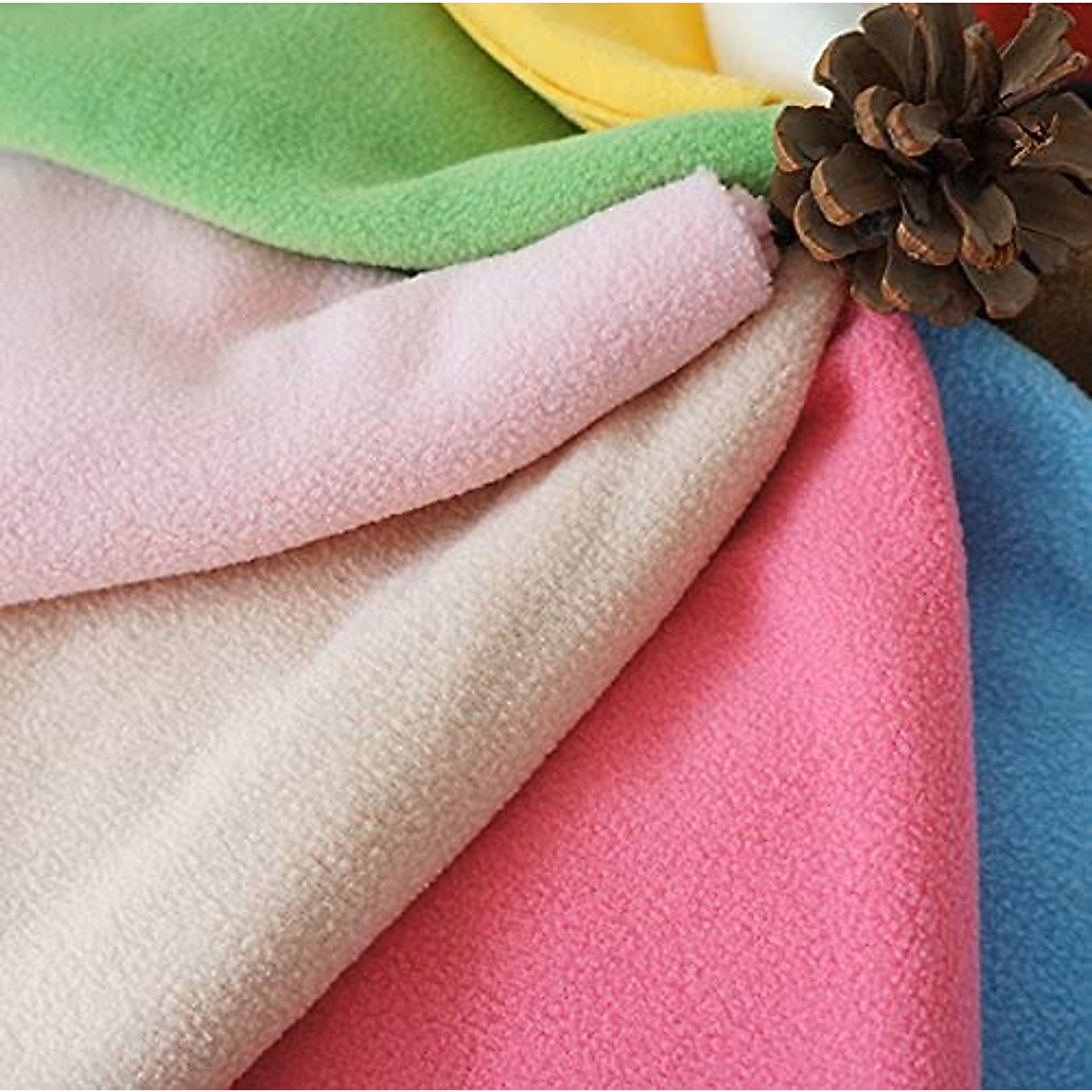 RayLineDo® 10PCS 50 * 50cm Solid Color Knitted Polar Fleece Fabric Anti Pill Fabric Patchwork Polyester Plush Fleece Cloth for DIY Sewing Handmade Dolls