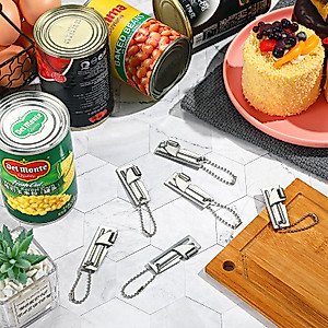 Bulk 100 Pieces P38 Can Openers Military Stainless Steel Survival Can Opener Camping Can Opener Army Emergency Can Opener Portable Keychain Manual Can Opener for Travel Camping Christmas Gift