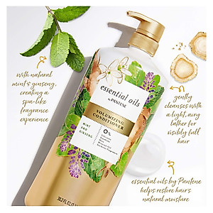 Pantene Essential Oils Volumizing Shampoo and Conditioner With Mint & Ginseng 38.2 FL / 1.13 L