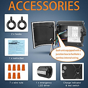 40W LED Emergency Backup Driver, Rechargeable LED Light Emergency Backup Battery for Dimmable UFO LED High Bay Light, Input AC 100-347V Output DC 170V, Emergency Time 90 Minutes, UL Listed