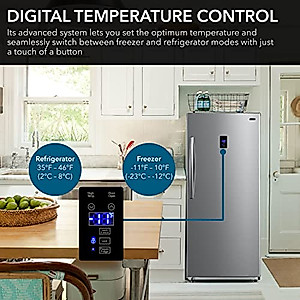 Whynter UDF-139SS/UDF-139SSa 13.8 cu.ft. Energy Star Digital Upright Convertible Deep Freezer/Refrigerator – Stainless Steel