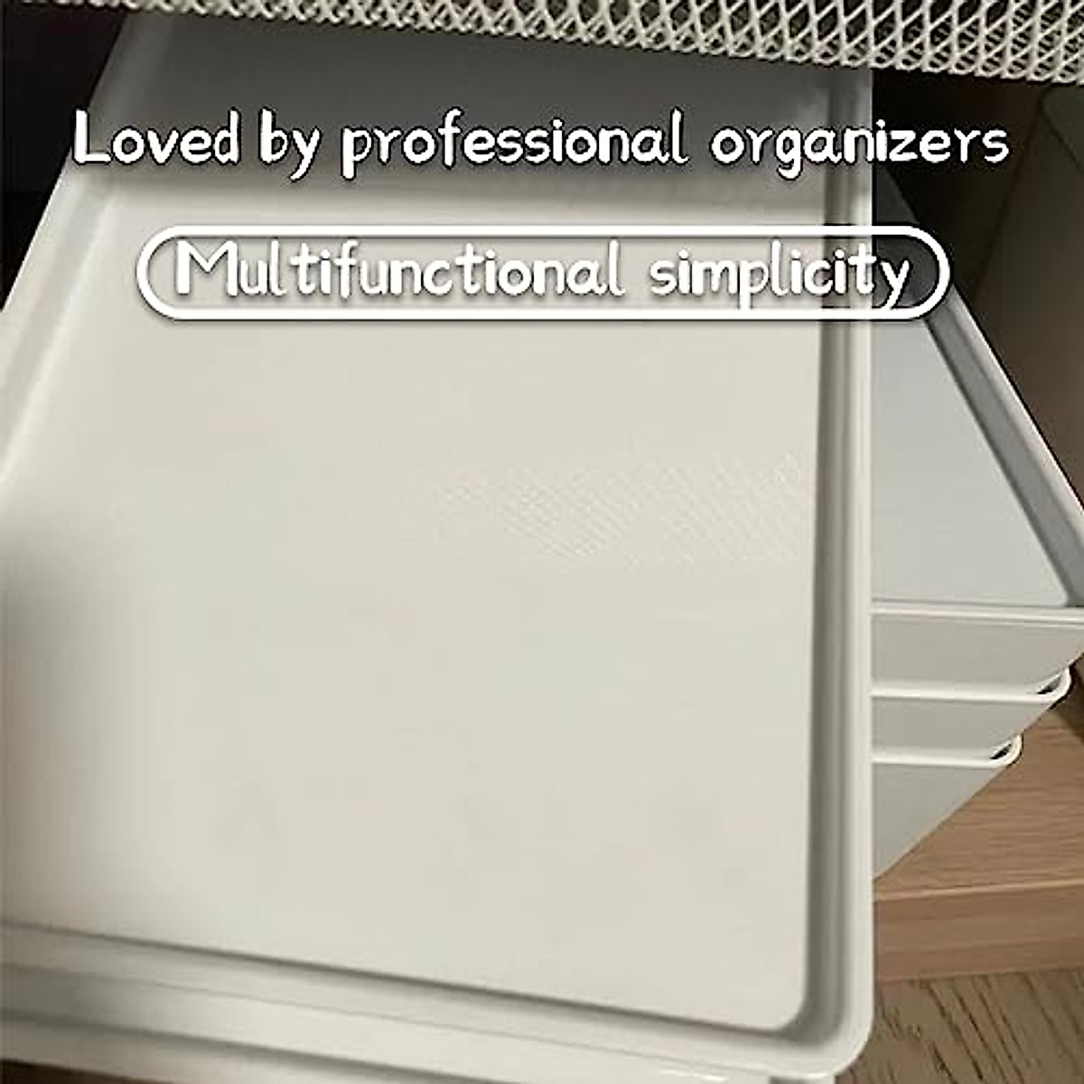 AJbells Stackable Storage Bins with Lids, Fridge Storage, Pantry Organization and Storage, Plastic Storage Bins with Lids for Shelves, Bedroom, Pantry, School, Office (10.2 * 7.0 * 3.1in) White 6 Pcs