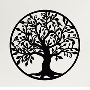 DEKADRON Metal Wall Art - Tree of Life - Family Tree - 3D Wall Silhouette Metal Wall Decor Home Office Decoration Bedroom Living Room Decor Sculpture (28" W x 30" H/71x76cm)