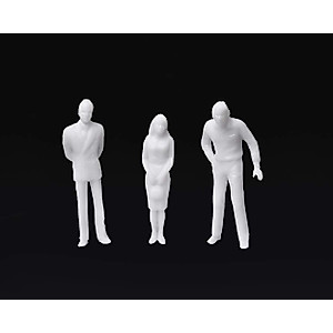 DS. DISTINCTIVE STYLE Unpainted Figures 1:50 Scale 100 Pieces Assorted Poses Miniature People for Architectural Layout Project O Scale Model Trains Railroads Home Bonsai Decor