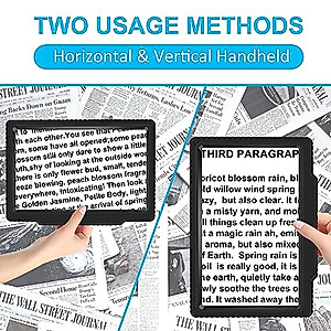 5X Full-Page Magnifying Glass for Reading, Large Hand Reading Magnifier for Seniors and Low Vision Person