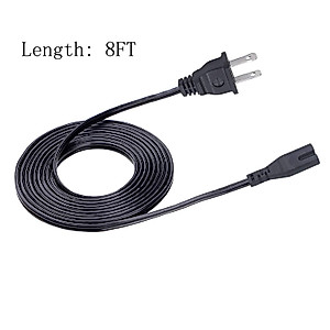 2 Prong Power Cord for JBL PartyBox Party Box 300 1000 100 200 Bluetooth Speaker Audio System Power Cord Replacement 8ft IEC C7 AC Cable