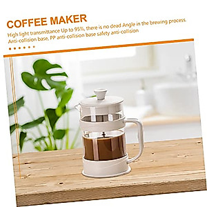 FELTECHELECTR Coffee Pot Portable Espresso Small Espresso Maker Teakettle Camping Kettle Press Tea Cold Brew Coffee Maker Coffee Carafe Concentrated Coffee Filter Machine White Plastic