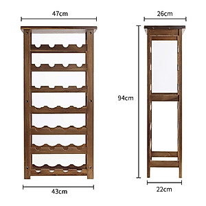 everous Wooden Wine Rack, 7 Tire Floor Wine Storage Rack, 28 Bottles Holder, Freestanding Display Rack for Kitchen, Pantry, Cellar, Natural