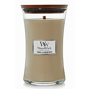 WoodWick Large Hourglass Candle, Tonka & Almond Milk, 21.5 oz.
