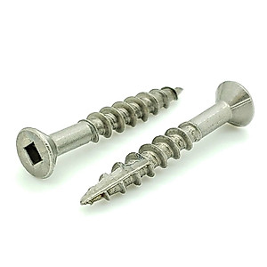100 Qty #10 x 1-1/2" Stainless Steel Fence & Deck Screws - Square Drive Type 17 (BCP214)