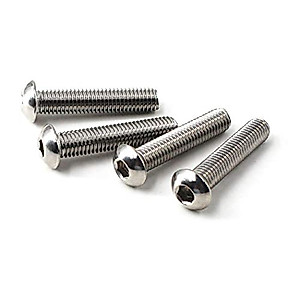 M2x4 Button Head Hex Socket Drive Screws 304 Stainless Steel Button Head Cap Screws (Pack of 100)