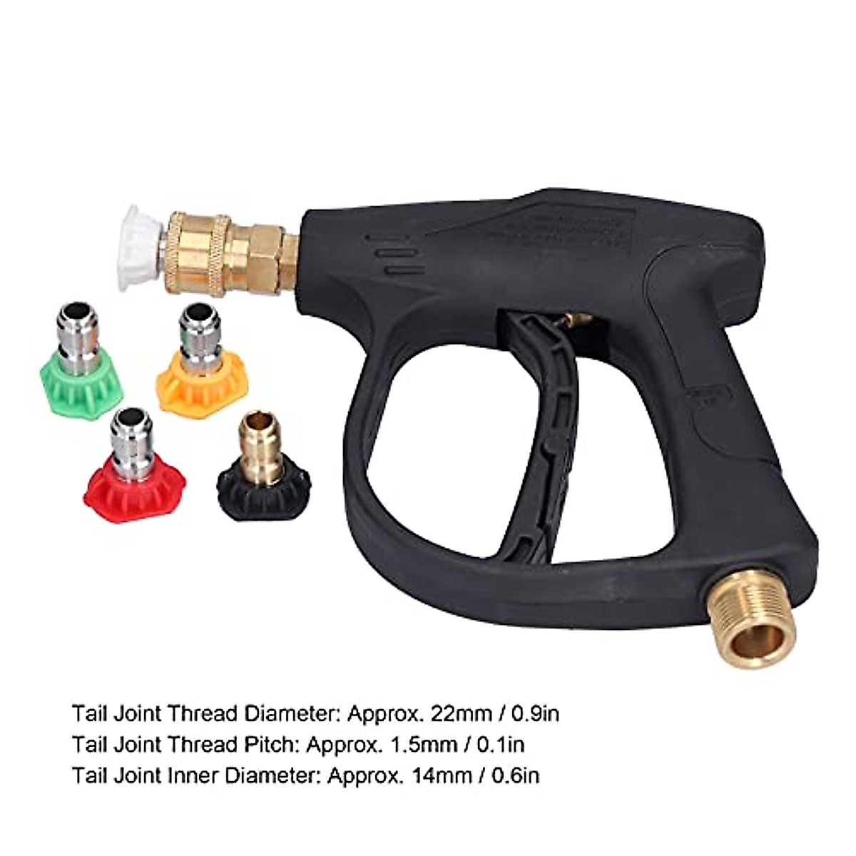 1/4in M22 High Pressure Washer Guns with 5 Nozzles Spray Hose Cleaner 3000PSI for Household