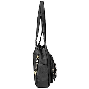 Roma Leathers Gun Concealment Purse - Cowhide Leather - Black