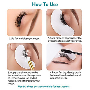 Eyelash Extension Cleanser Kit with Lashes Makeup Brush Tool-50ML Daily Foaming Eyelash Extension Shampoo/Wash for Extensions and Natural Lashes Shampoo