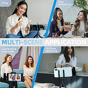 UBUISOTKZ Wireless Lavalier Microphone Compatible with Lightning Cable,iPhone,iPad–Wireless Microphone with 3 Level Noise Reduction &Real Time Monitor Function for TikTok, Vlogging