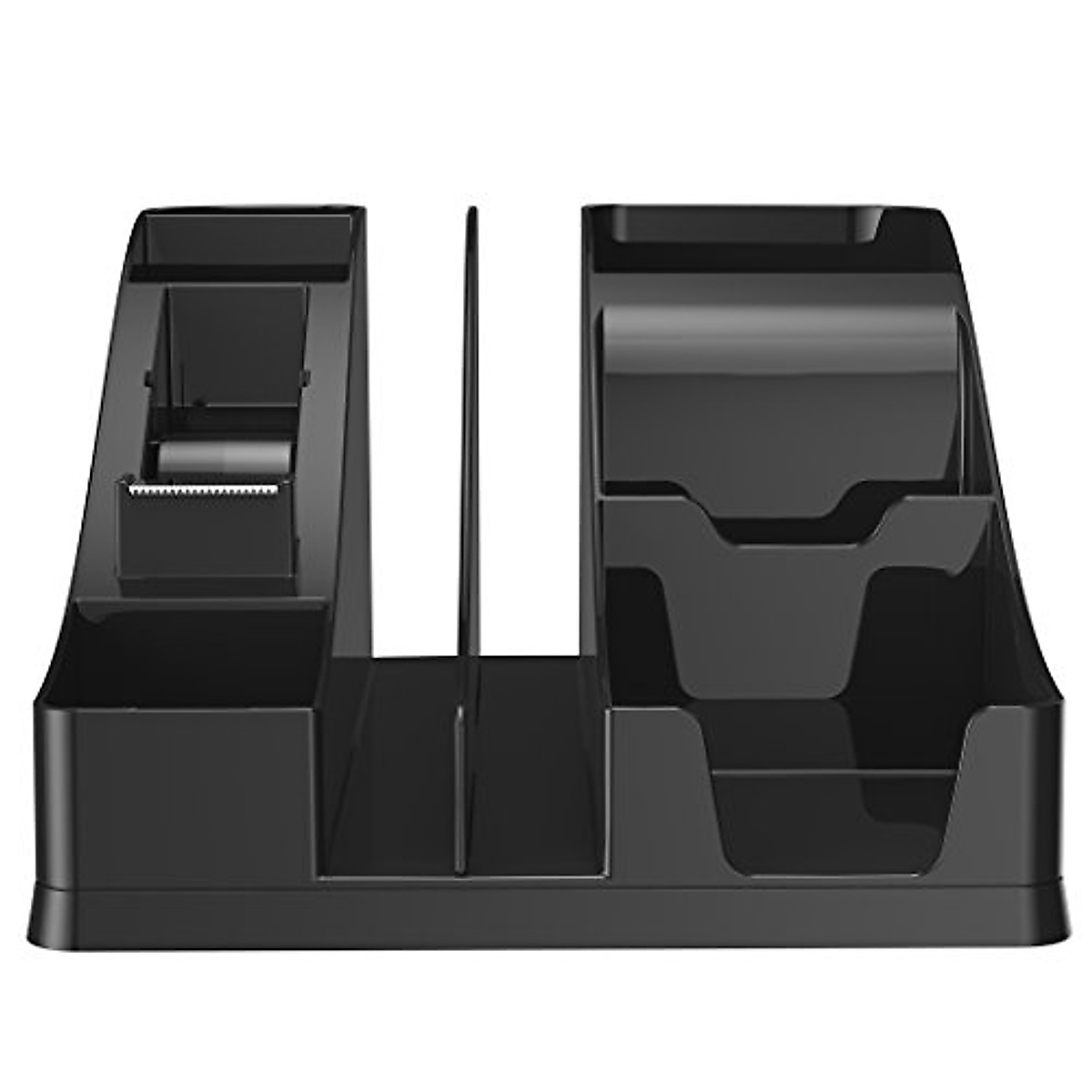 DEFLECT-O 35172 All-in-one caddy, black/silver, 8w x 9-1/4d x 5-1/4h