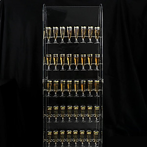 TABLECLOTHSFACTORY 5ft Clear Acrylic 5-Tier Wine Glass Stemware Rack, Champagne Flute Holder Wall Stand