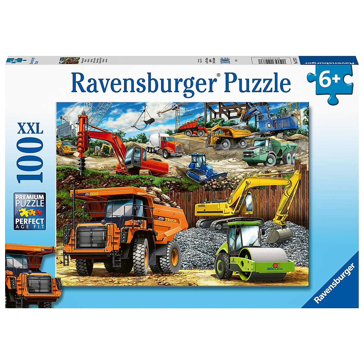 Ravensburger Construction Vehicles 100-Piece Jigsaw Puzzle - Engaging & Educational Toy for Kids | Durable & Long-Lasting | Stimulates Creativity & Problem Solving | FSC Certified