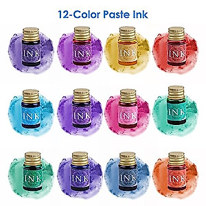 Deluxe Calligraphy Set: Crystal Glass Dip Pen Duo, 12 Vibrant Inks, Pen Stand and Cleaning Cup - Aesthetic Artistry, Drawing, Writing & Signature Kit - Ideal Gift for Kids and Artists