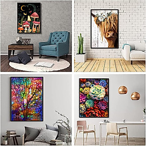 Fotasmua Diamond Painting Frames 4 Pack, 12x16 Inch Diamond Painting Canvas Frames, Self Adhesive Diamond Art Magnetic Frame, Diamond Painting Frames for Wall and Window Inside Size 10x14 inch