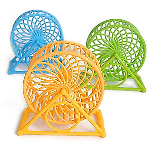 UEETEK Hamster Silent Exercise Wheel Plastic Jogging Running Toy Small Animal Cage for Rat Mice(Blue)