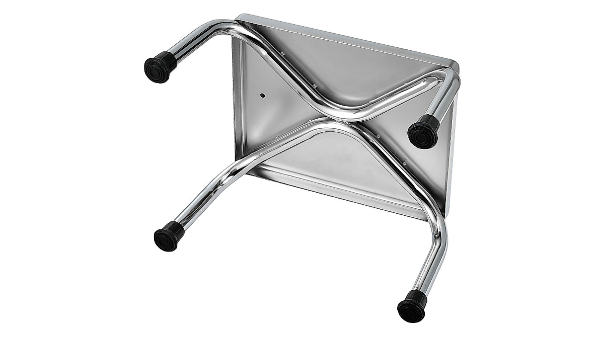 Durable 9-1/4"H Medical Step Stool - Chrome Finish
