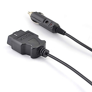 OLLGEN 3M/9.8ft Car OBDII Vehicle ECU Emergency Power Supply Cable Car Memory Save Any 12V DC Power Source OBD Male Connector Cable Adapter