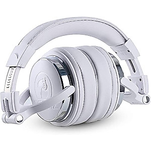 2CANZ Pro Matte White Over-Ear Professional Wireless Headphones - Enhanced 50mm Neodymium Drivers, Closed Back, Plush Ear Cushions, 8-Way Adjustable Earpads, Foldable