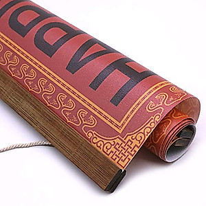 Buddha Wall Art Zen Decor Printed on Canvas with Scroll Wood Frame Hanger Poster Happiness Quote Motivational Home Decor Hanging Painting 15.7 x 27 inch… (buddha happiness)