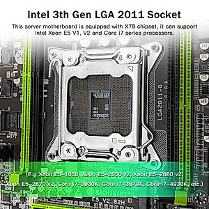MACHINIST X79 Server Motherboard, Intel 3th Gen LGA 2011 Computer PC Motherboards (Micro ATX, PCIe 3.0, NVME/SATA M.2, 4 Channel DDR3, USB 3.0, SATA 6Gbps) for Intel Xeon E5 V1/V2, Core i7 Processor