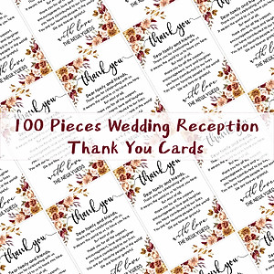 Chinco 100 Pieces Wedding Thank You Cards Thank You Place Setting Wedding Greenery Cards Thank You Place Cards 4 x 6 Inches for Party Wedding Reception Rehearsal Dinner Bridal Shower (Autumn)