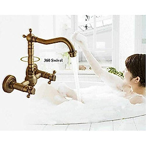 NZDY Faucet Kitchen Faucet Kitchen Faucet 360 Rotating Kitchen Hot and Cold Tap Antique Bathroom Mixer Tap