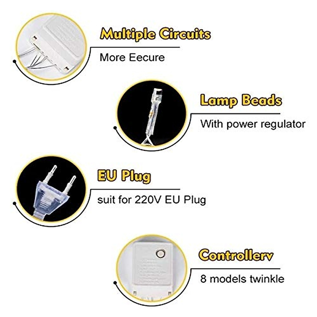 LIUPENGWEI Fairy Lights, Rope Lights 10M 100LED Waterproof String Lights Long LED Outdoor Garden Lights Christmas Lights Lighting 8 Operation Modes For Patio Party Wedding Yard Trees Home garden Ghost