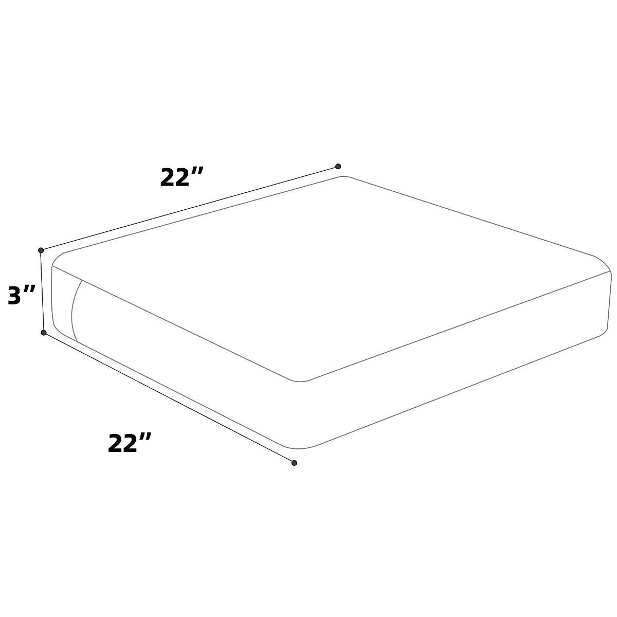 Favoyard Outdoor Chair Cushion 22 x 22 x 3 Inch Rainproof & 3-Year Fade Resistant Patio Furniture Cushions with Removable Cover and Adjustable Ties for Garden Sofa Couch Pads Set of 2, Blue