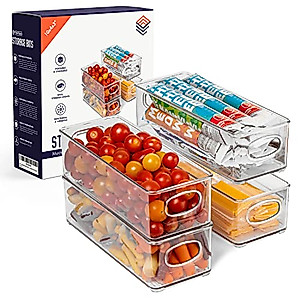 ClearSpace Plastic Pantry Organization and Food Storage Bin – Great Kitchen Organization and Kitchen Storage – Fridge Organizer Bins, Pantry Storage – 4 Pack