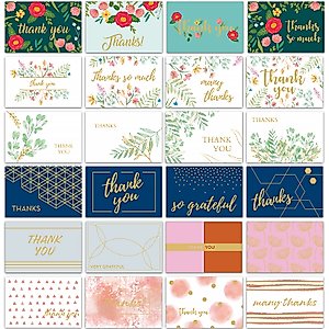 Nuposul Thank You Cards with Envelopes - 24 Blank Note Cards for All Occasion, Baby Showers,wedding, birthday party