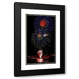 ArtDirect Colorado, Frisco Fireworks Display on July 4th XI 13x18 Black Modern Wood Framed with Double Matting Museum Art Print by Lord, Fred