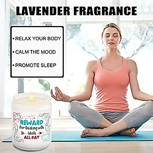 Gag Gifts for Colleagues Coworkers, Lavender Scented Candle Gifts for Roommates, Funny Birthday Gifts, Friendship Gifts for Women Her Mom Friend Sister BFF, Reward for Dealing with Idiots All Day