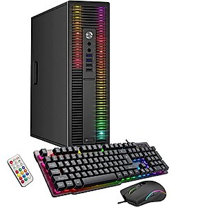 HP ProDesk Desktop RGB Lights Computer Intel Core i5 4570 3.2 GHz 8GB RAM 256GB SSD Win 10 Pro WiFi, Gaming PC Keyboard, Mouse(Renewed)
